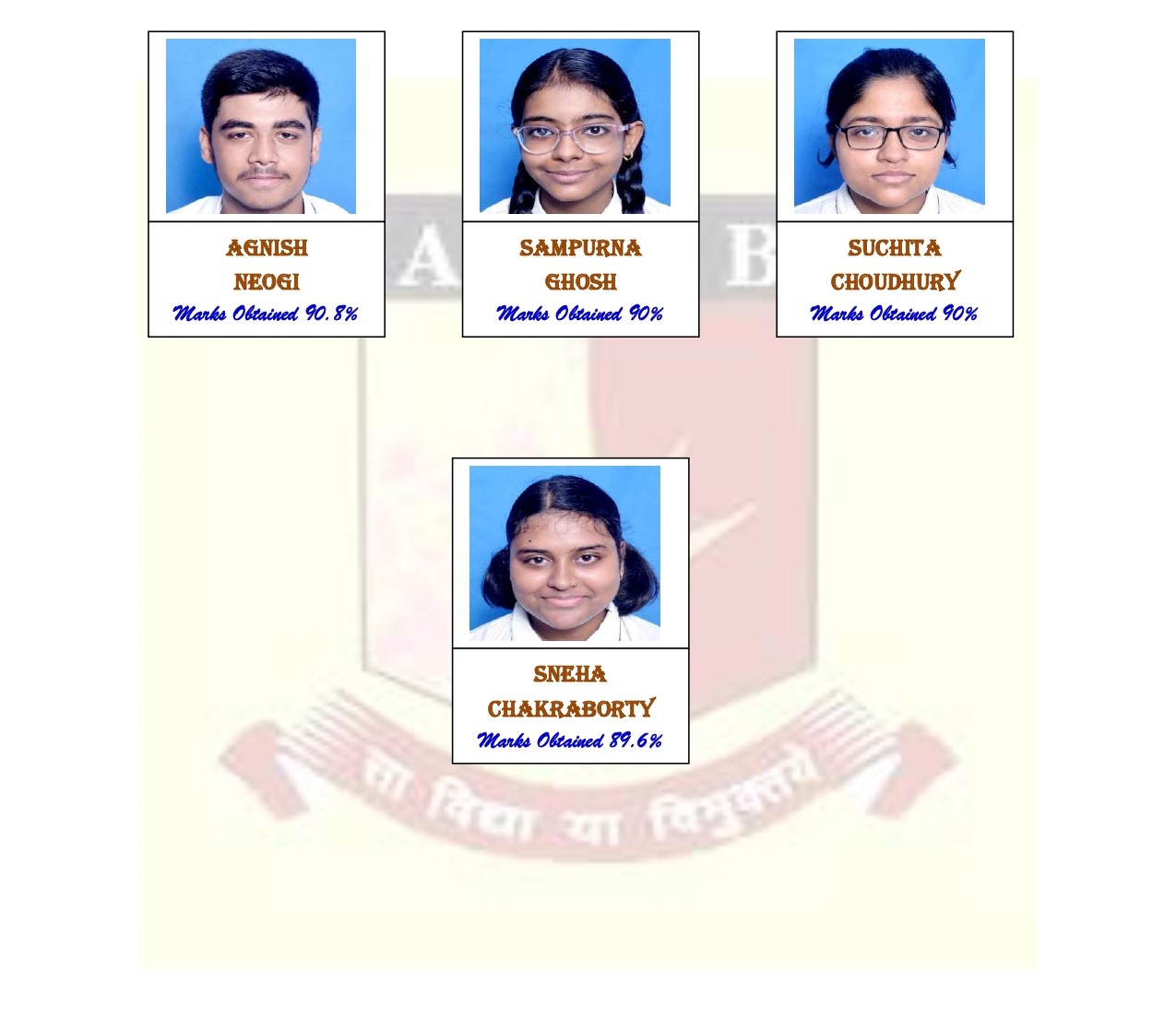 Congratulations to Aditya Birla Vani Bharati Class X & XII - Toppers of ...